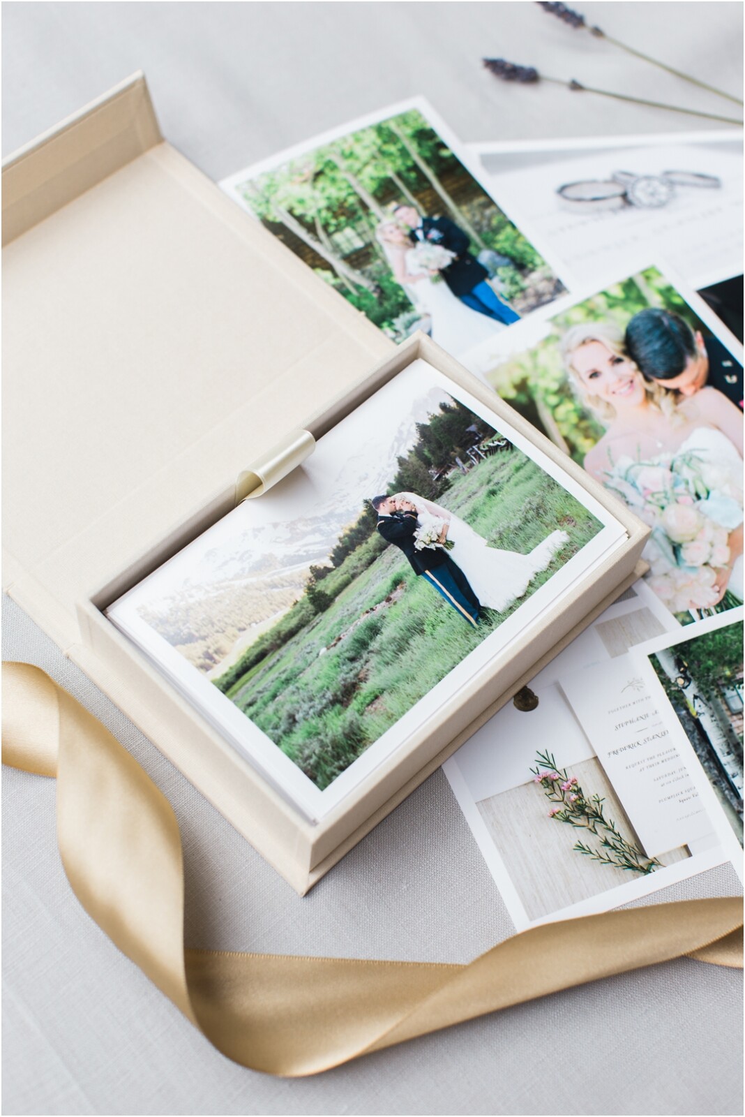 Cream & Gold Wedding Heirloom Box - Amy Nicole Photography